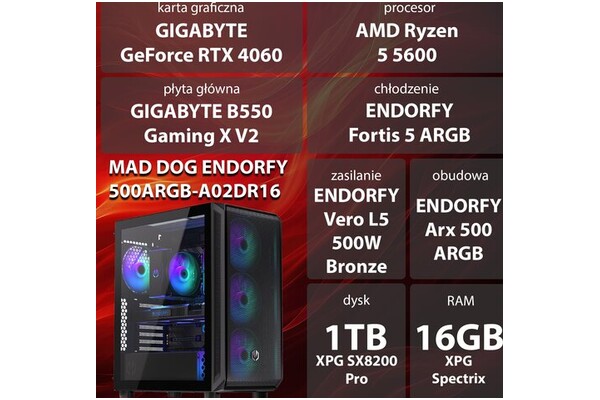Mad Dog ENDORFY500ARGB-A02DR16 AMD Ryzen 5 16GB DDR4 NVIDIA GeForce RTX ...